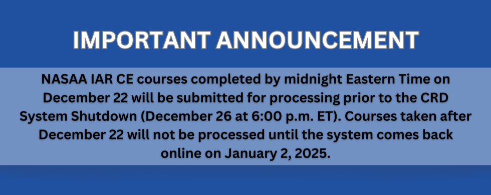 NASAA IAR CE Courses - NASAA